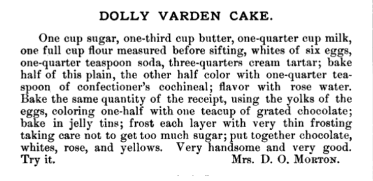 Dolly Varden Cake – History in the Making