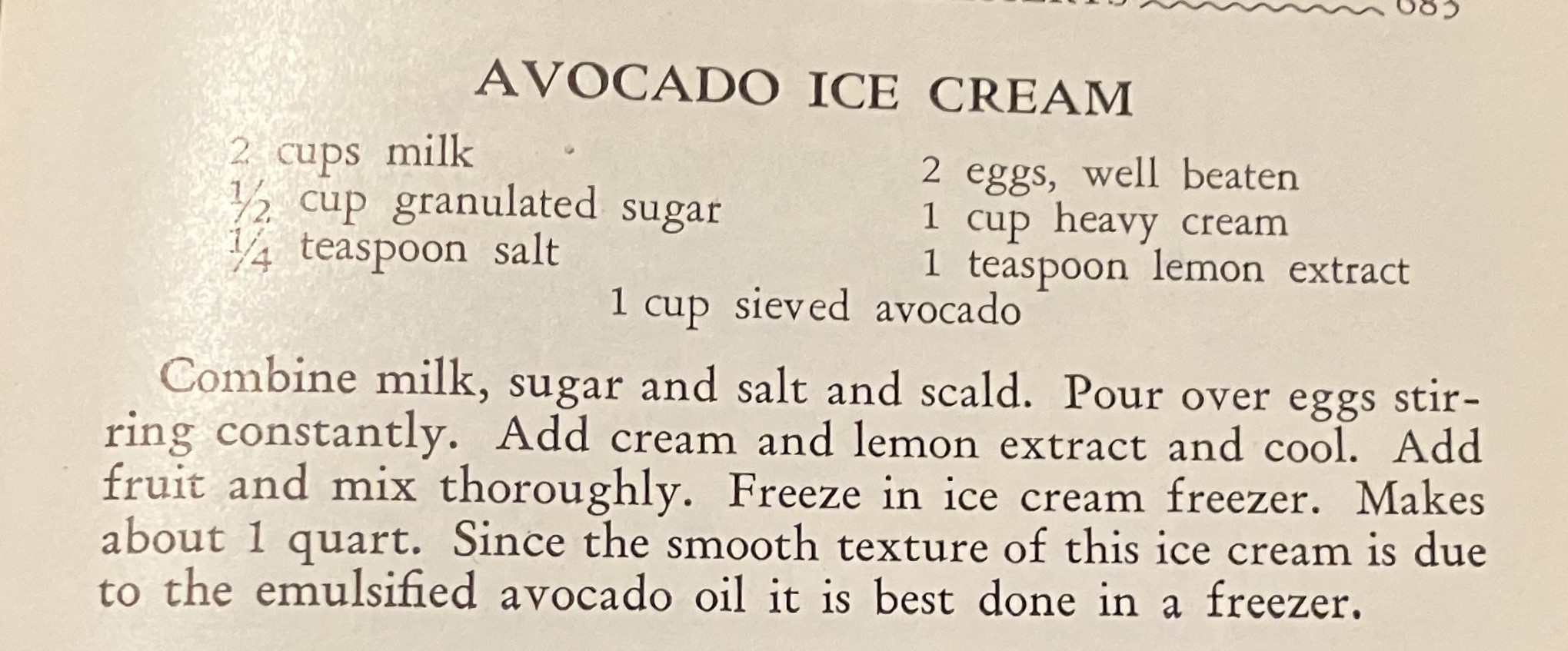 Avocado Ice Cream – History in the Making